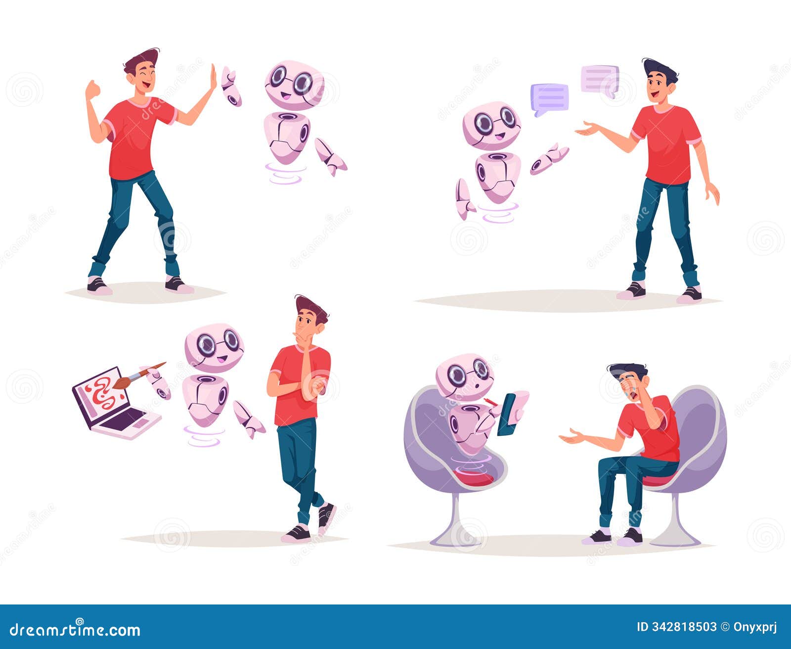 Ai Chatbot. People Conversation with Smart Computer Ai System Chatbot ...