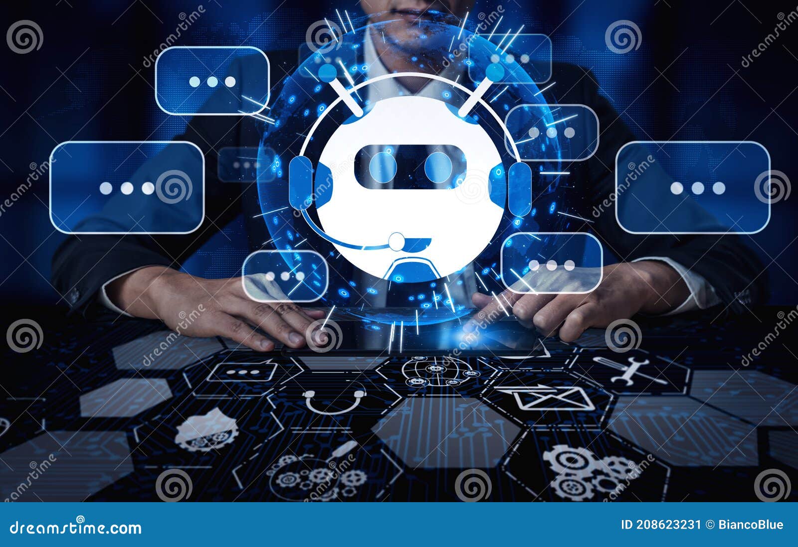 AI Chatbot Smart Digital Customer Service Application Concept. Stock ...