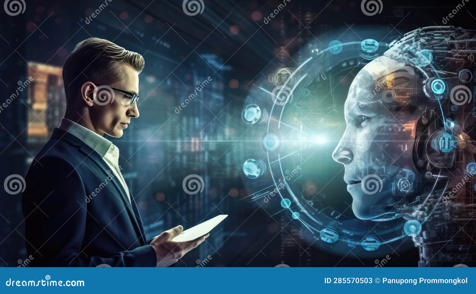 AI and Chatbot Technology is a Collaboration between Business People ...