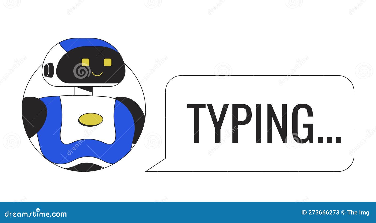 Chatbot Typing Answer Linear Icon Cartoon Vector | CartoonDealer.com ...
