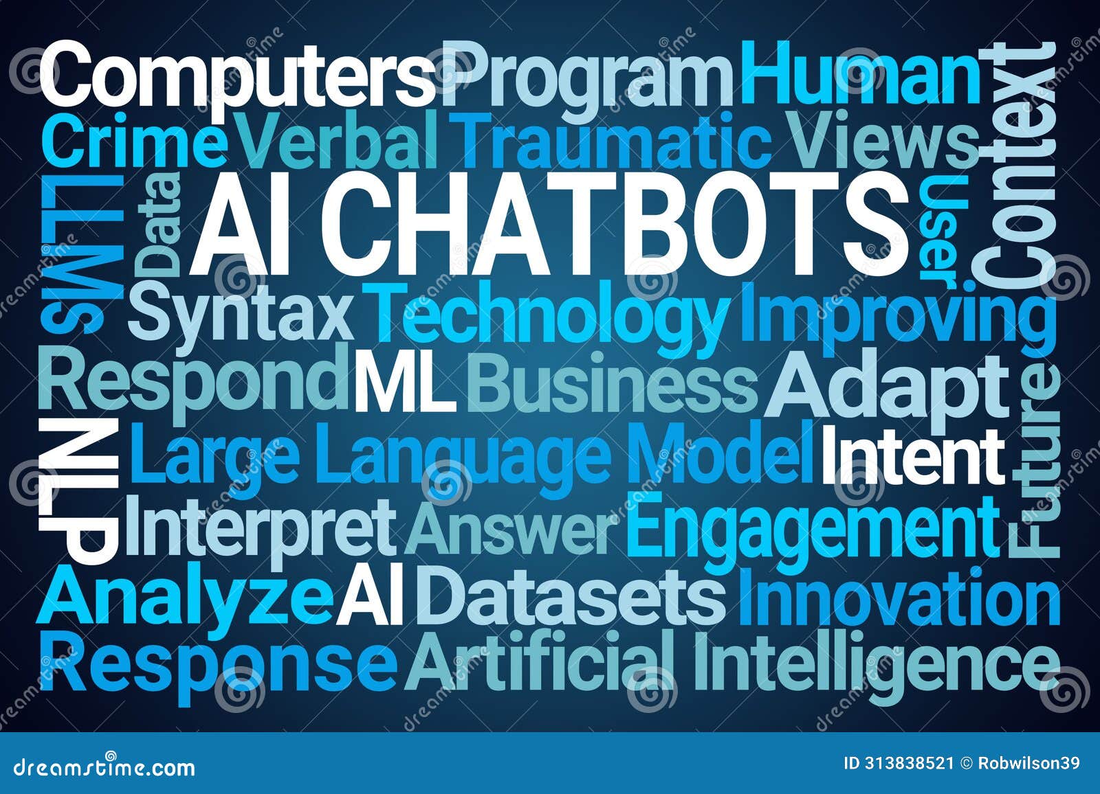AI Chatbots Word Cloud stock illustration. Illustration of intent ...