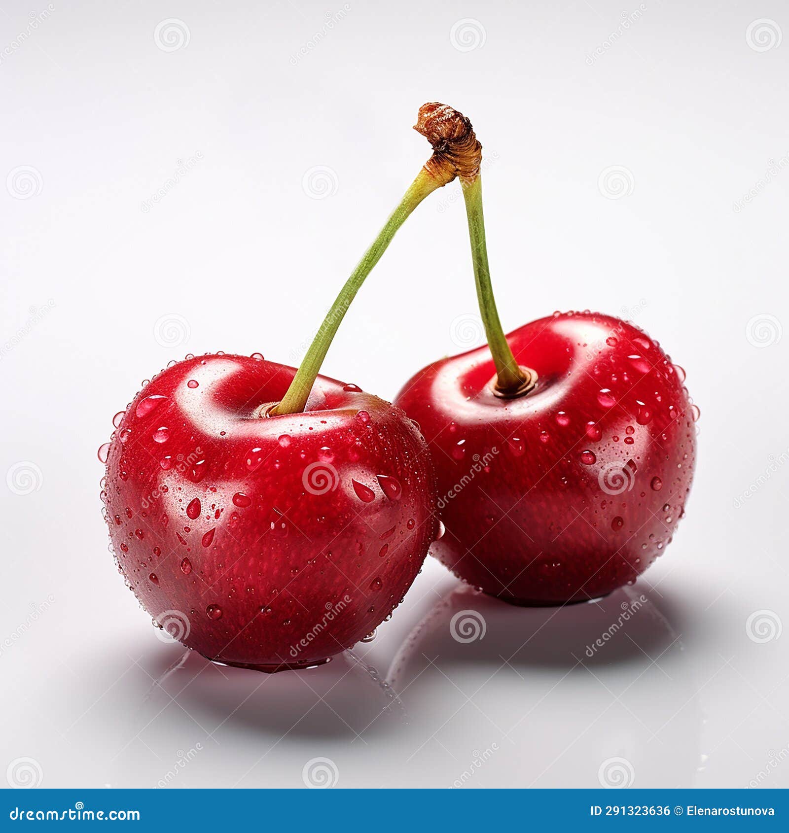 Cherry Isolated. Cherries with Leaf on White Background Stock Photo ...