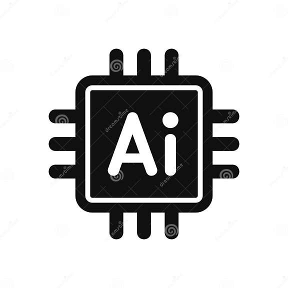 AI Chip Cpu Icon. Microprocessor Logo Stock Vector - Illustration of ...