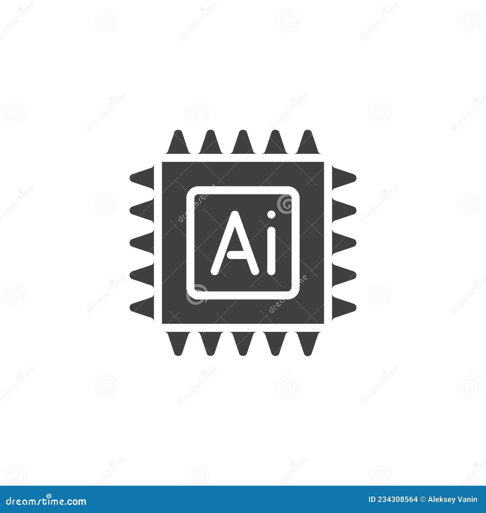 AI chip vector icon stock vector. Illustration of vector - 234308564