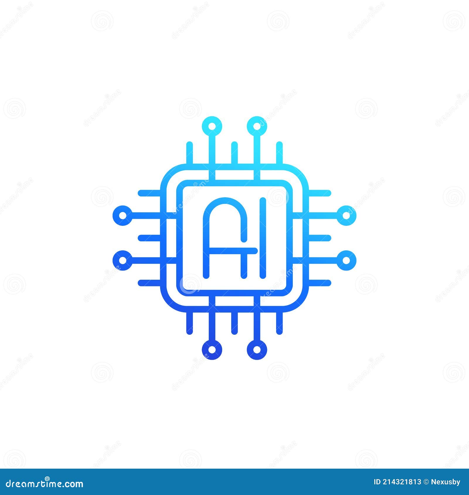 AI Chipset, Artificial Intelligence Icon Vector Illustration ...
