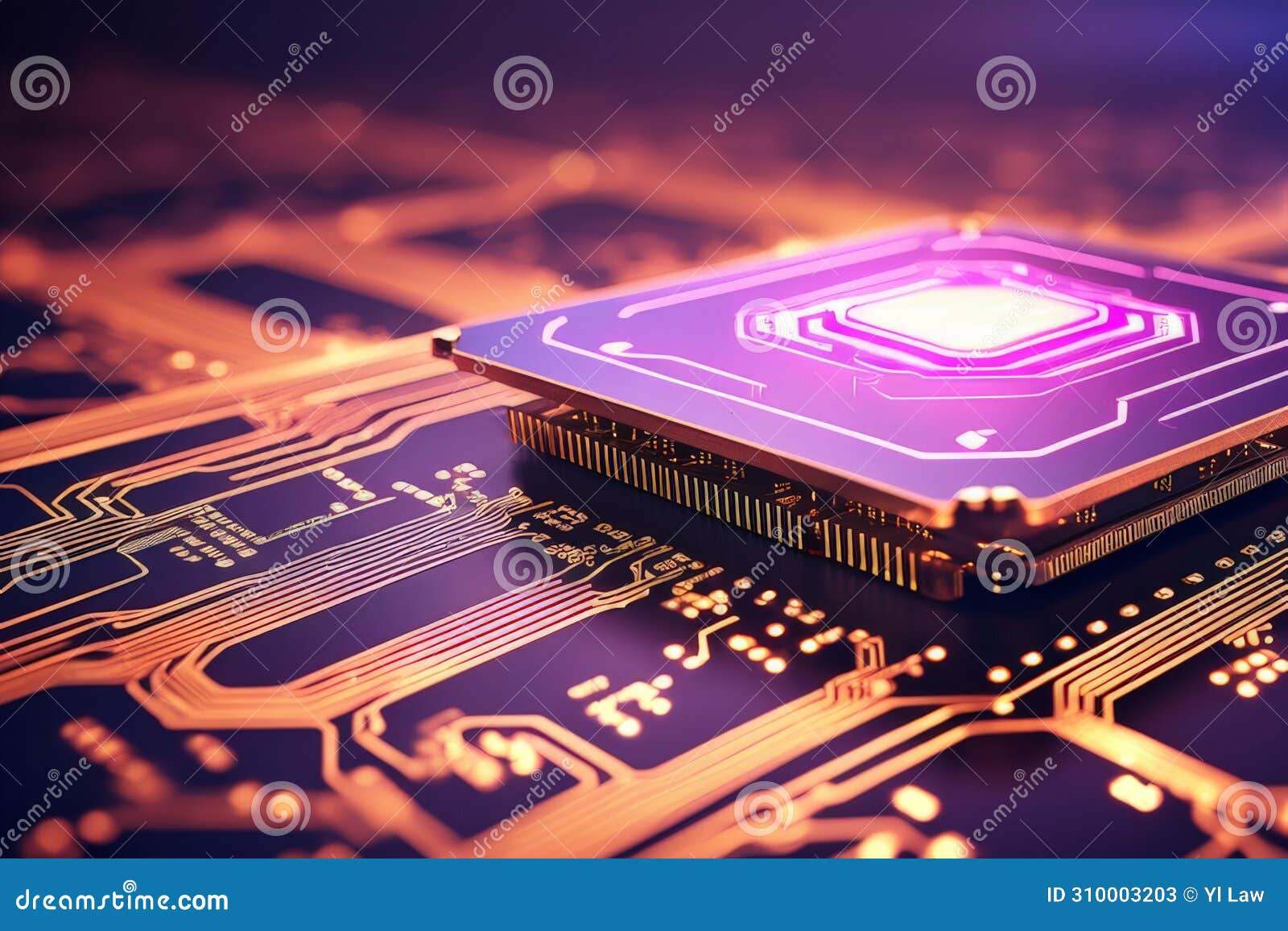 AI Circuitry Tech. CPU and Computer Chip Concept Stock Illustration ...