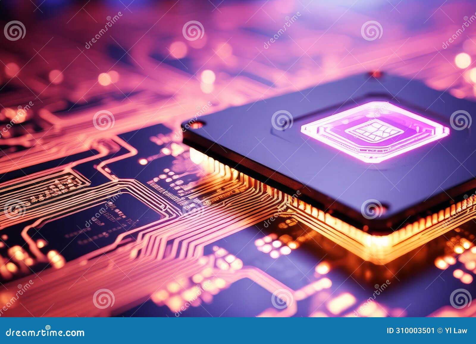 AI Circuitry Tech. CPU and Computer Chip Concept Stock Illustration ...