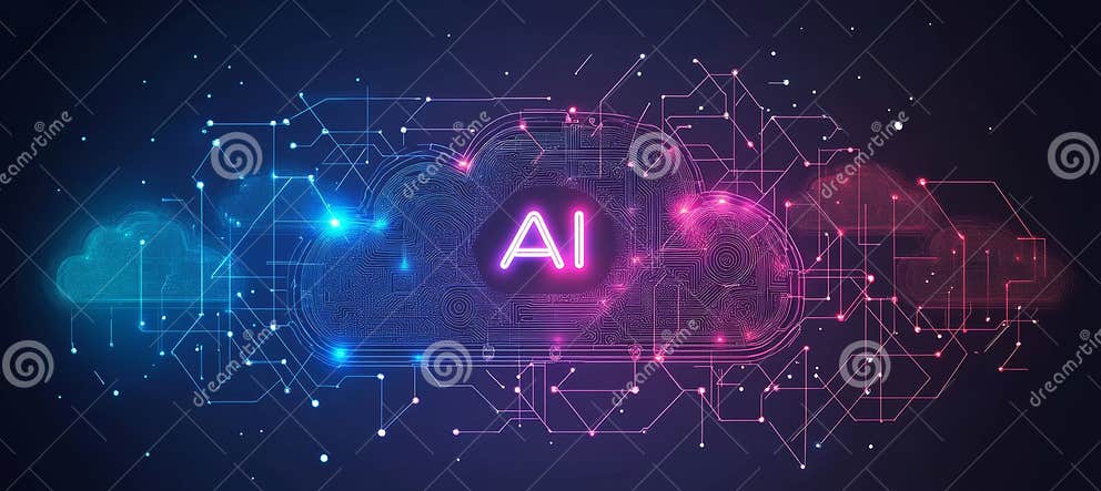 AI Cloud Computing, Artificial Intelligence and Machine Learning, Futuristic Technology ...