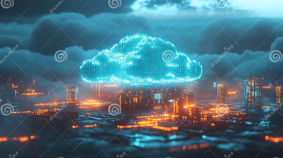 AI and Cloud Computing Infrastructure with Binary Code in a Digital Cloud for Data Processing ...
