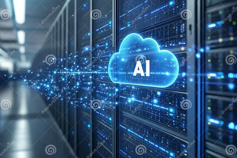 AI Cloud Solutions, Server Room Data Center Cloud Computing, Artificial ...