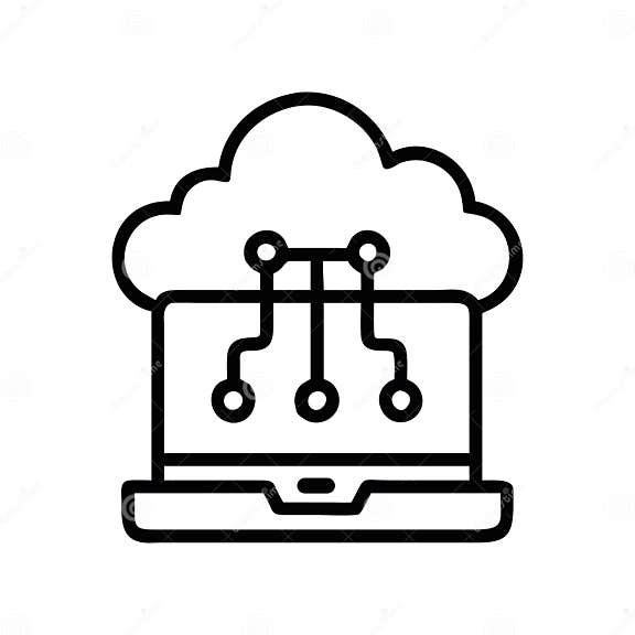 AI Cloud Storage System Icon Stock Illustration - Illustration of outline, storage: 362438387