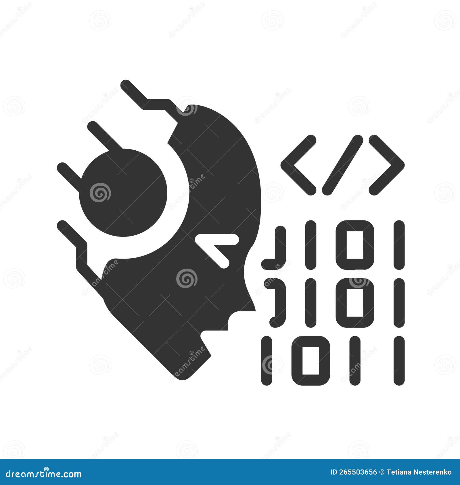 AI Codes Black Linear Glyph Icon Stock Vector - Illustration of ...