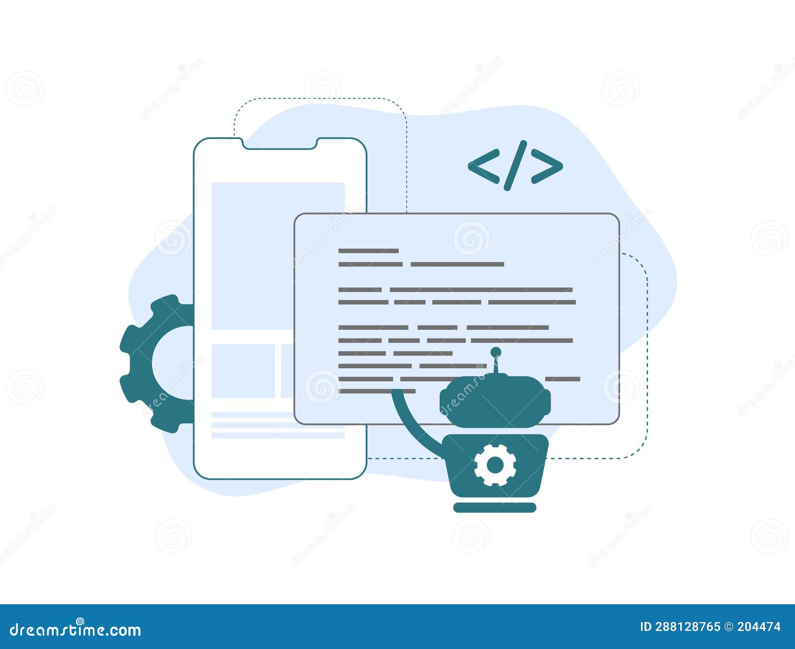 Ai Coding Assistant Tools Concept Built Generative Ai Powered Mobile App Stock Vector