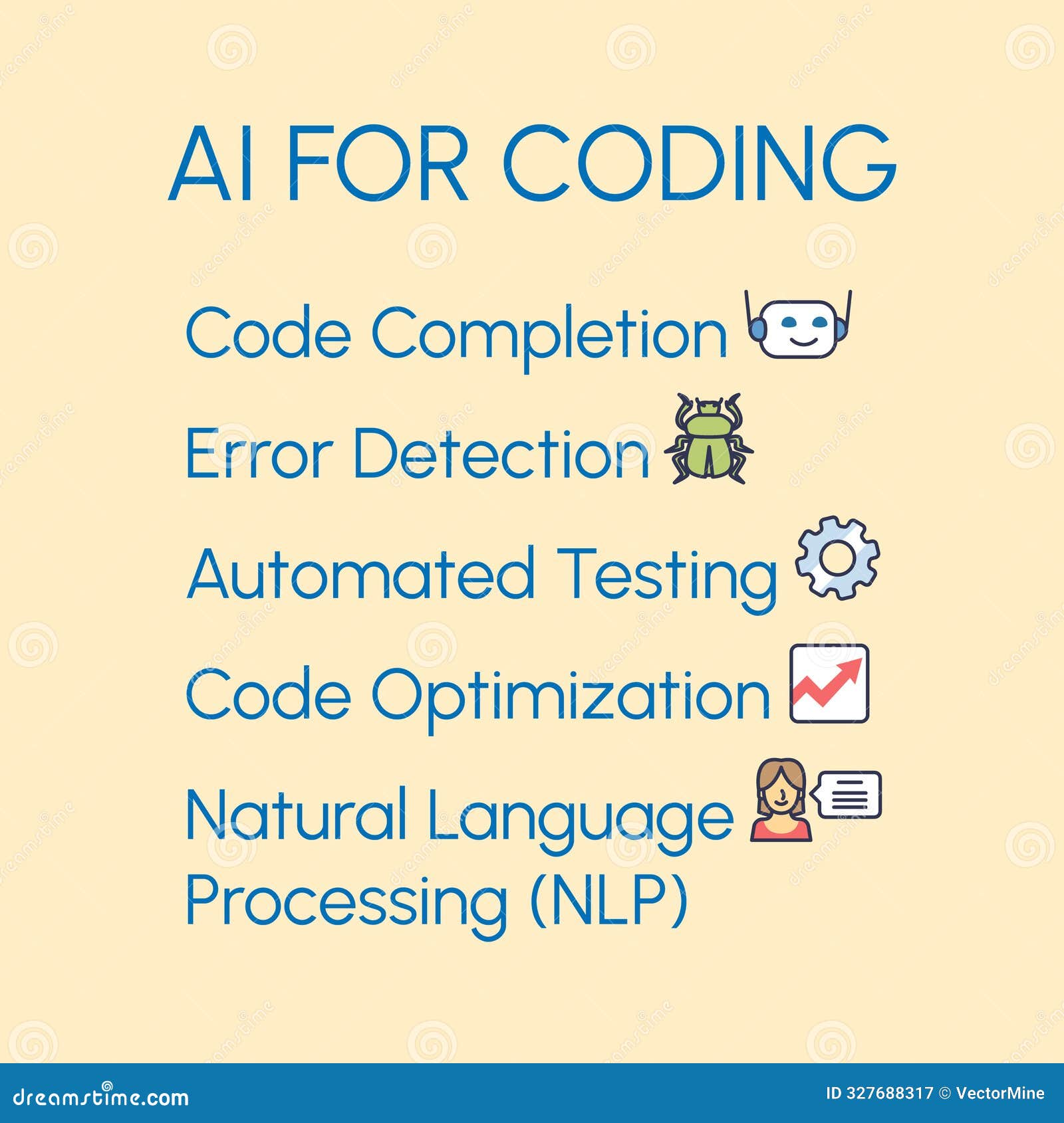 Ai For Coding Automation And Code Writing Assistance Outline Emoji Diagram Stock Vector