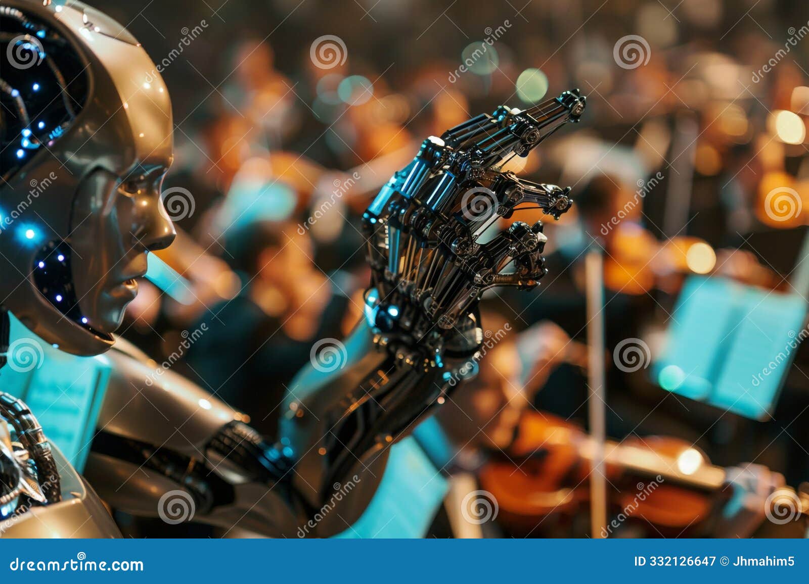 AI Composing Symphonies Represented by Robotic Hands Conducting an ...