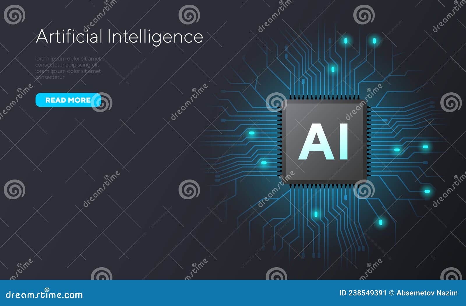 Ai Computer Processor Chip Background Stock Vector - Illustration of ...