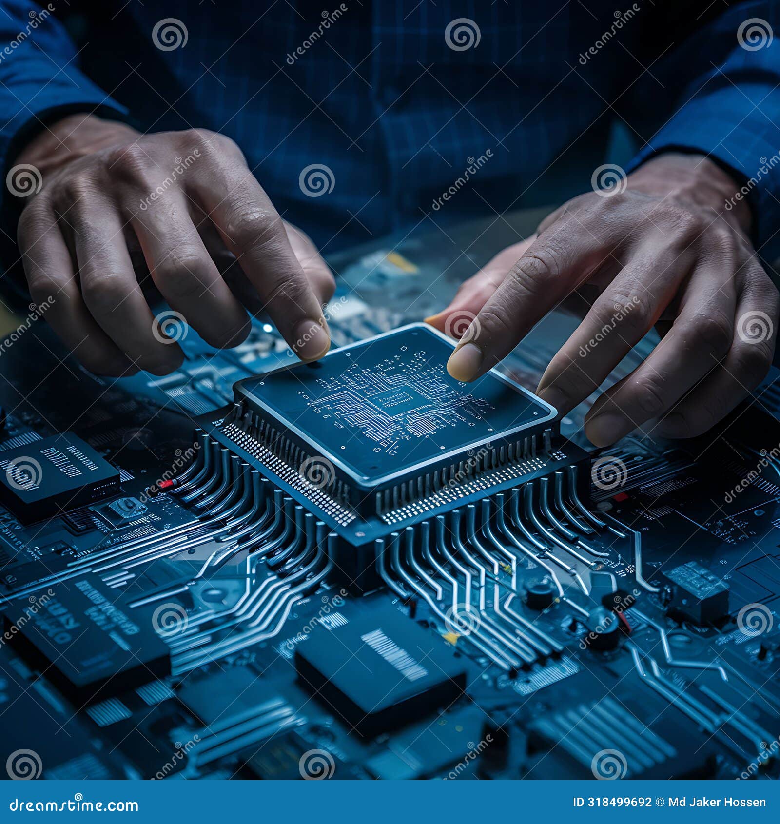 AI Computing with Neural Engine Processor Stock Illustration - Illustration of intelligence ...