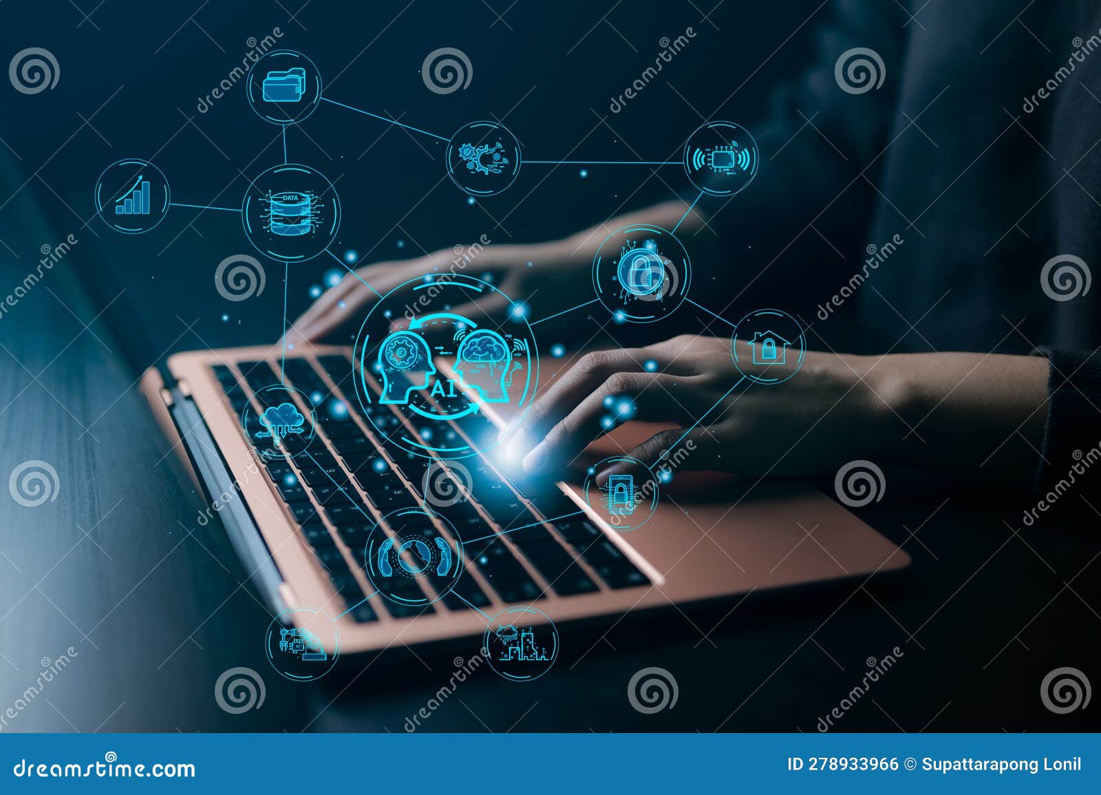 Ai, the Concept of Artificial Intelligence Use Analytics, Automation ...