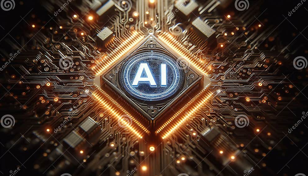 AI Concept with Computer Processor, Artificial Intelligence for the Future, Advanced Mobile ...