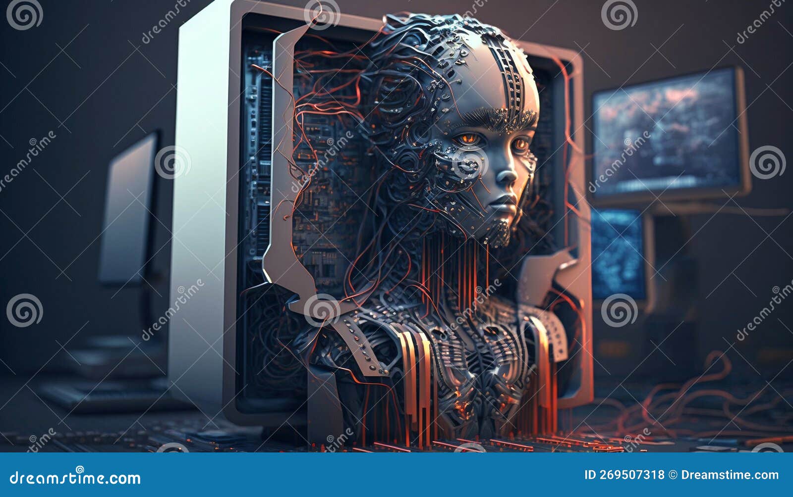 AI Concept, Modern AI Technologies Stock Illustration - Illustration of ...