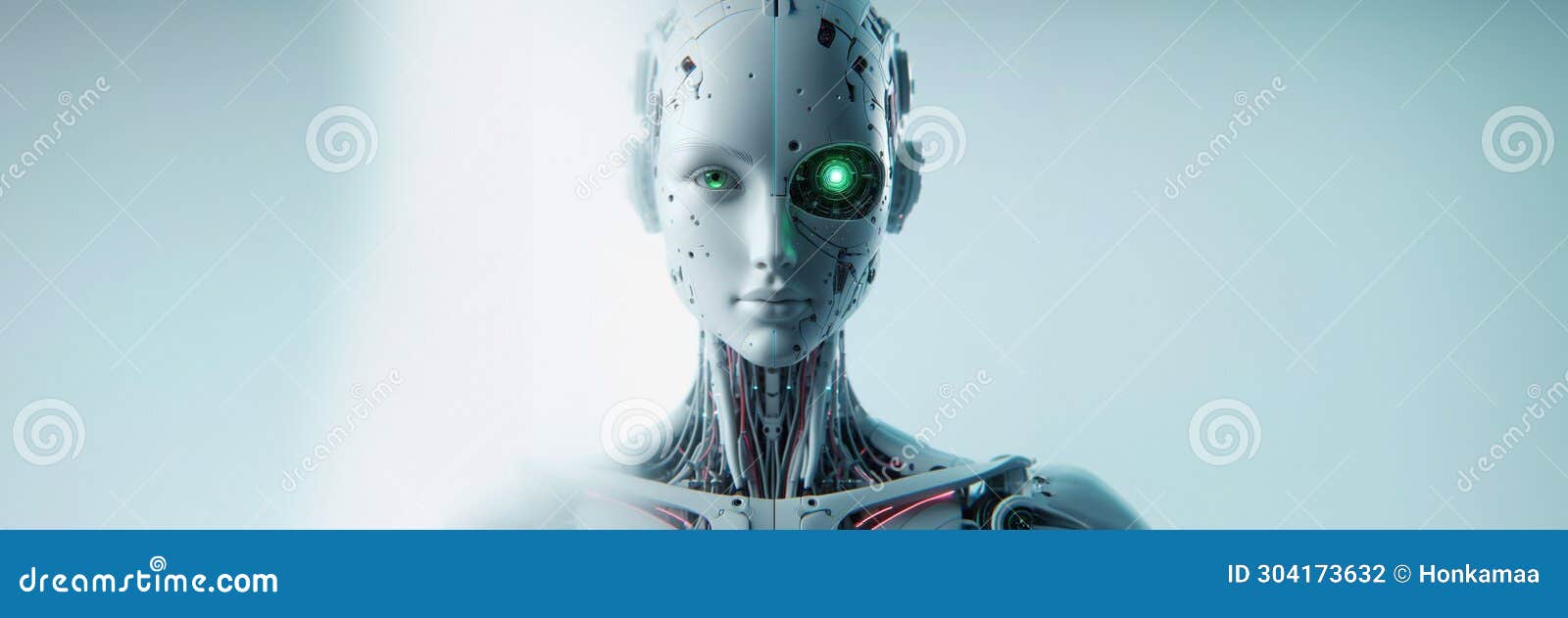 AI concept robot banner stock illustration. Illustration of cyborg ...