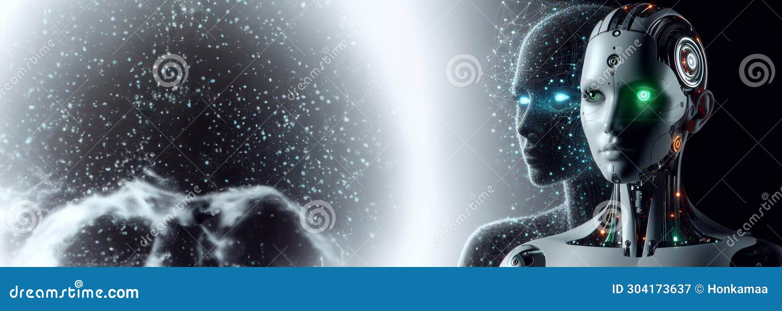 AI concept robot banner stock illustration. Illustration of learning ...