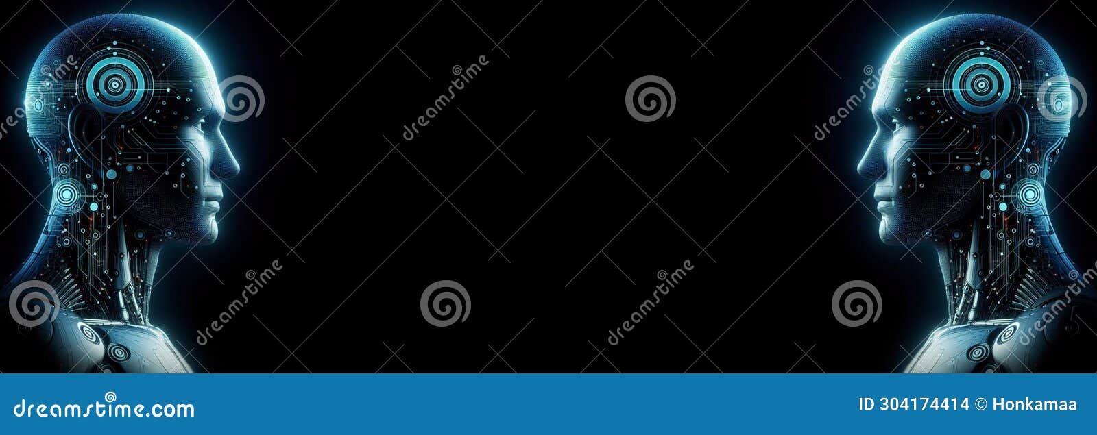 AI concept robot banner stock illustration. Illustration of knowledge ...