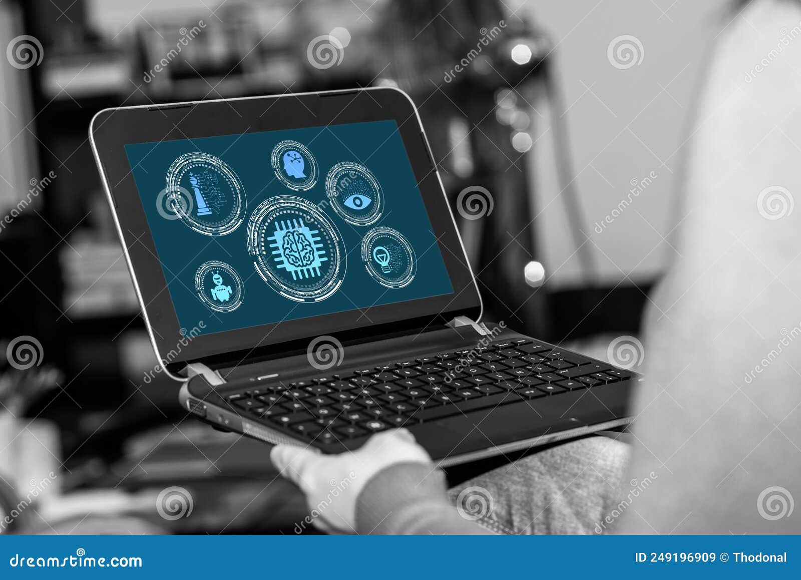 Ai concept on a tablet stock image. Image of innovation - 249196909