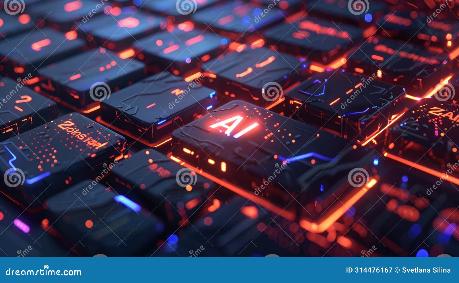 AI Content Generation. Keyboard with a Bright AI Key, Showing AI Integration in Tech Devices ...