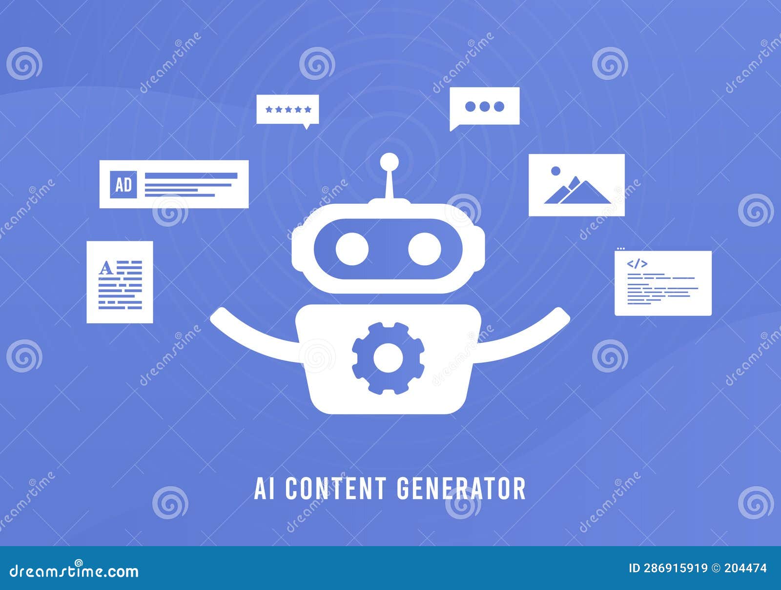 AI Text Generator Flat Concept Vector Spot Illustration | CartoonDealer ...