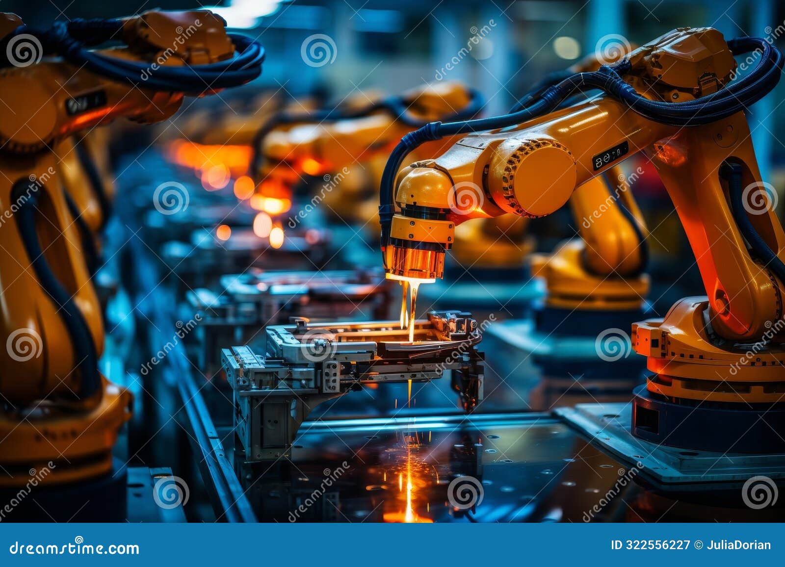 Ai Controlled Robotic Assembly Line in High Resolution Manufacturing ...