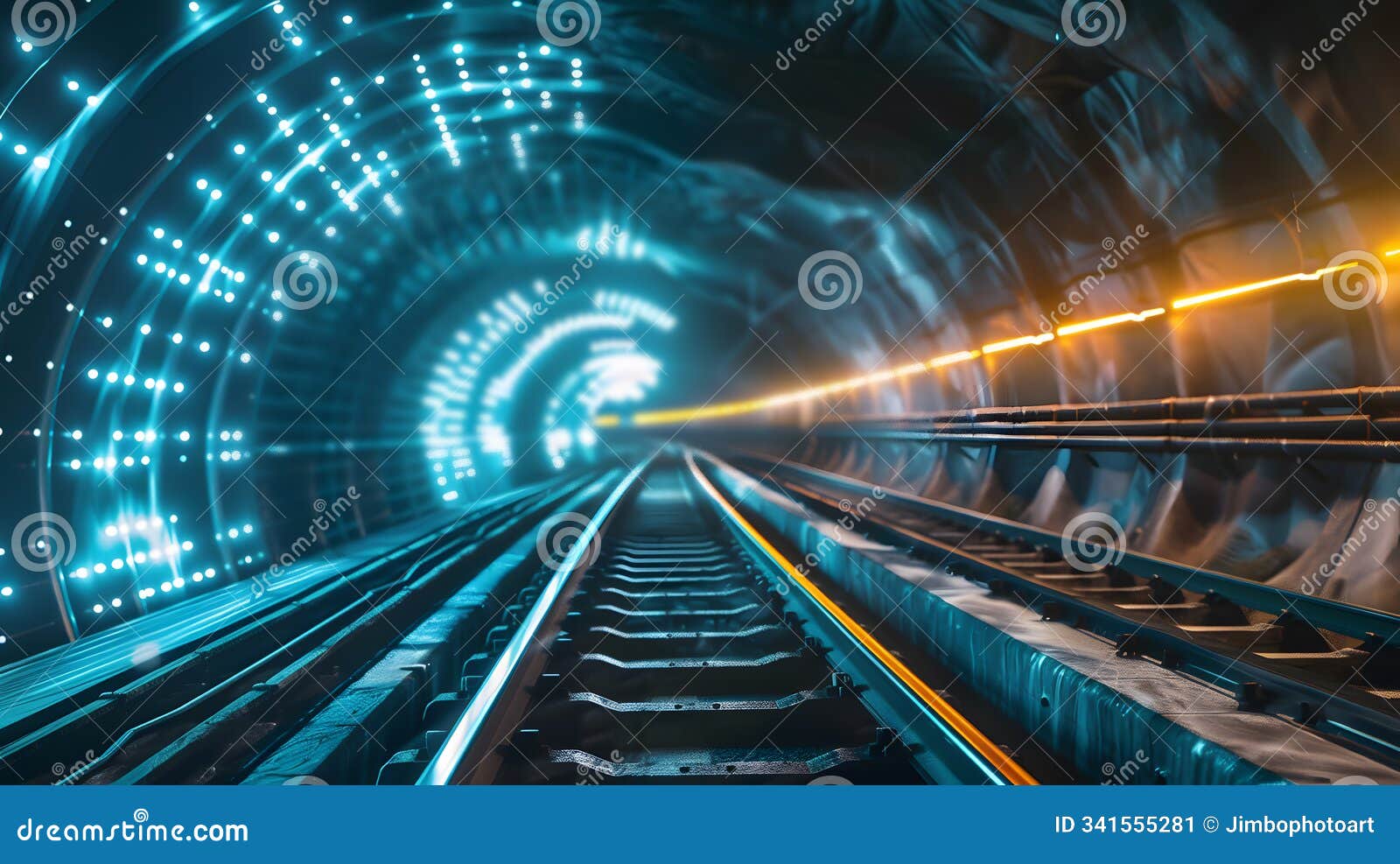 Controlled Smart Tunnels Technology Stock Illustration - Illustration ...