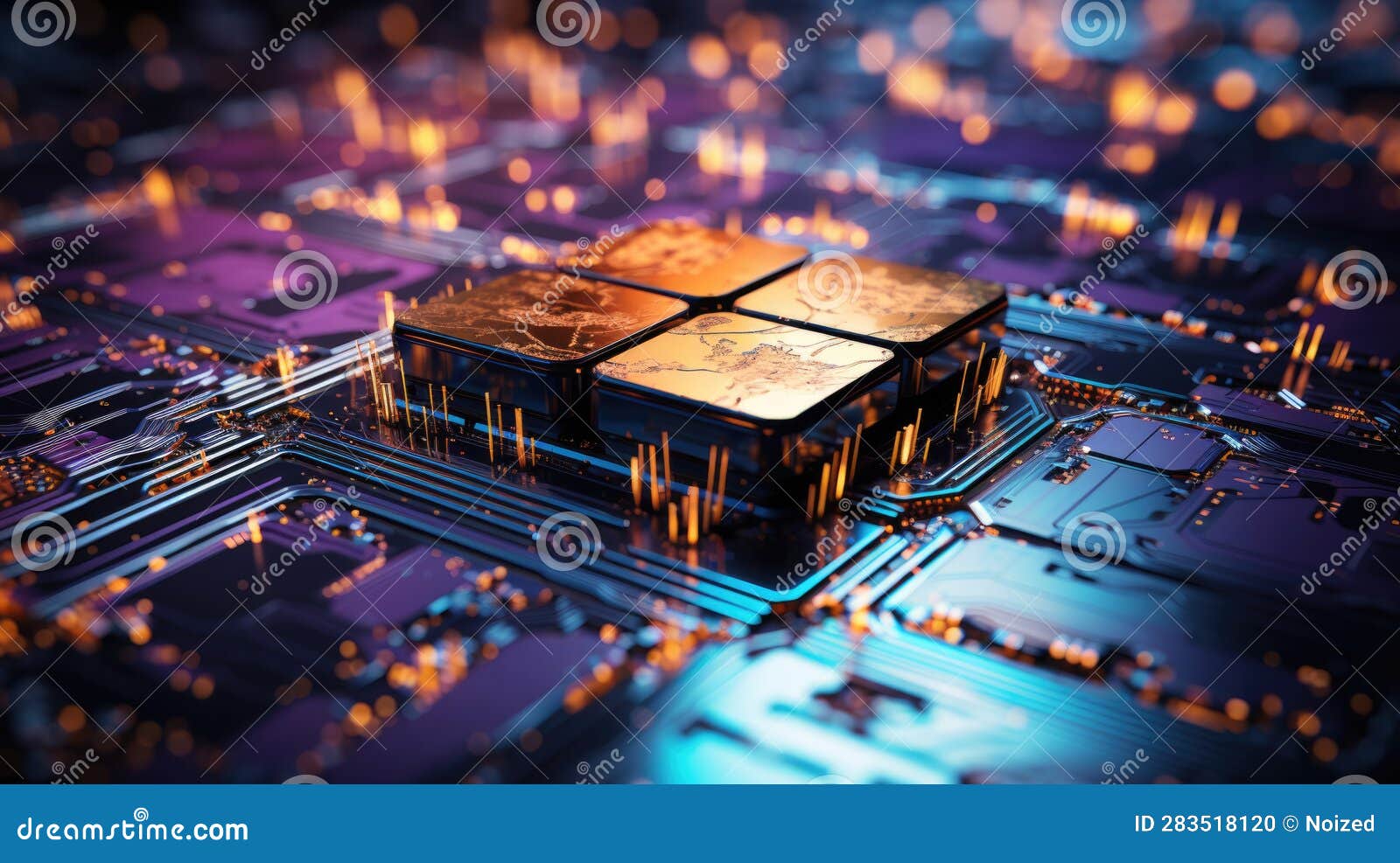 AI. CPU. Circuit Board. Technology Background. Central Computer ...