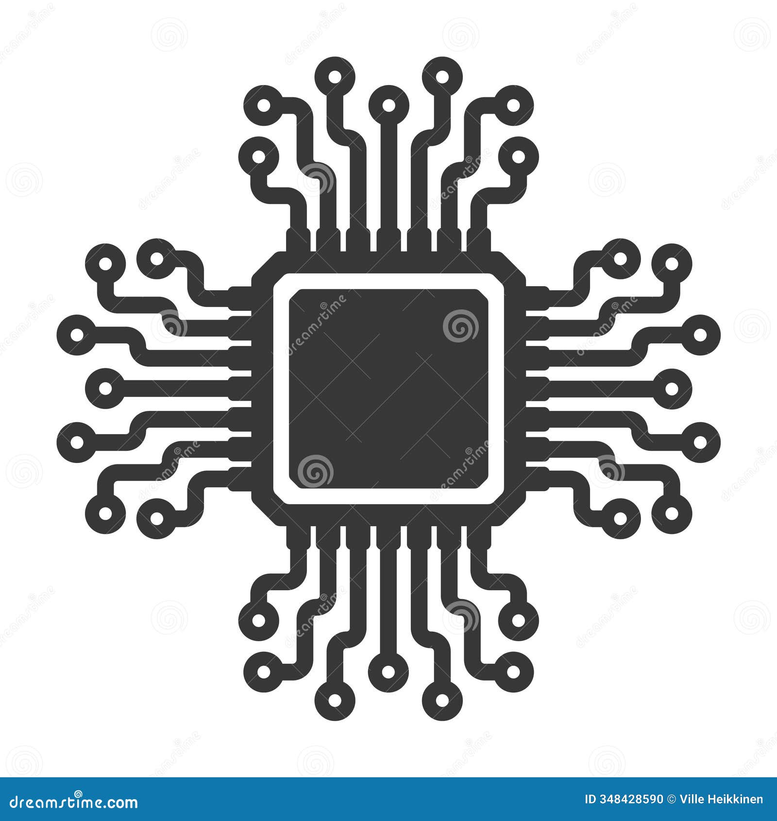 AI, CPU, GPU Microchip Icon, Machine Learning Micro Chip Symbol, ML Icon, Artificial ...