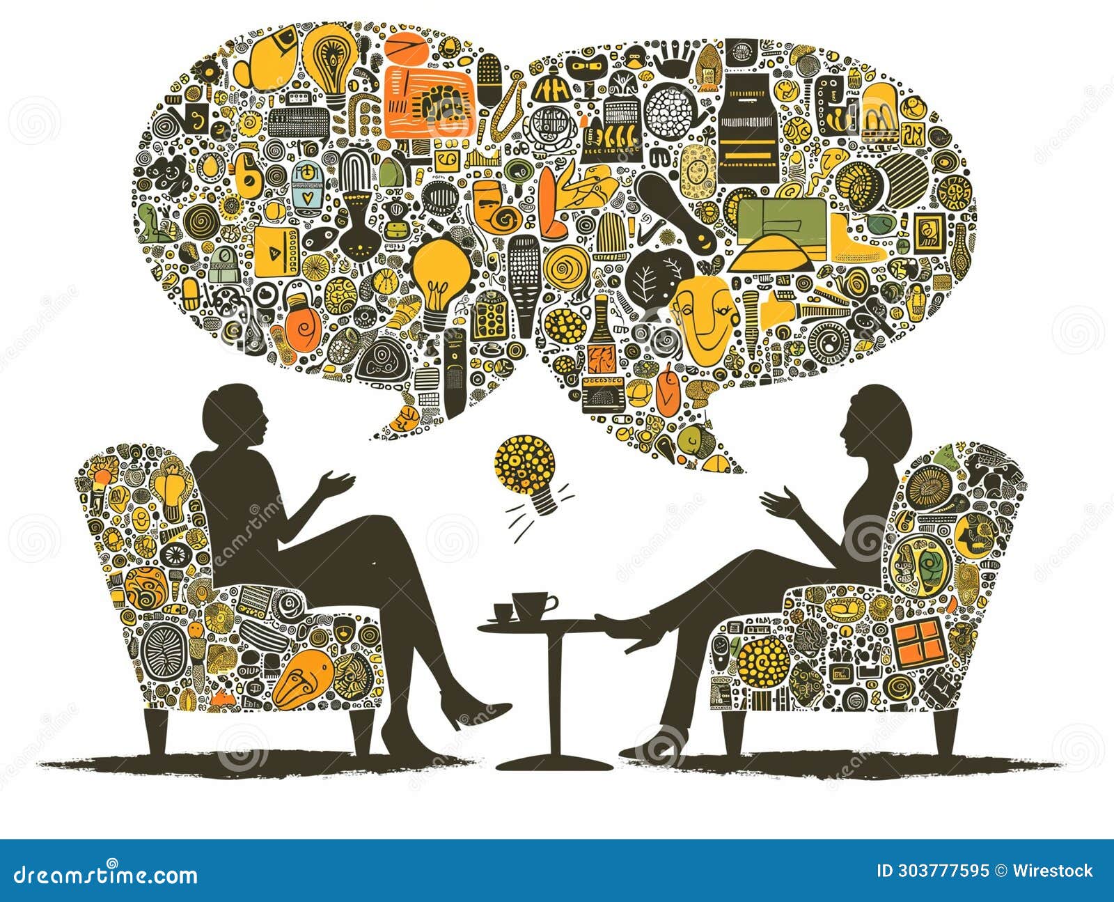 Visual Dialogue of Creativity. AI Generated Illustration Stock Image ...