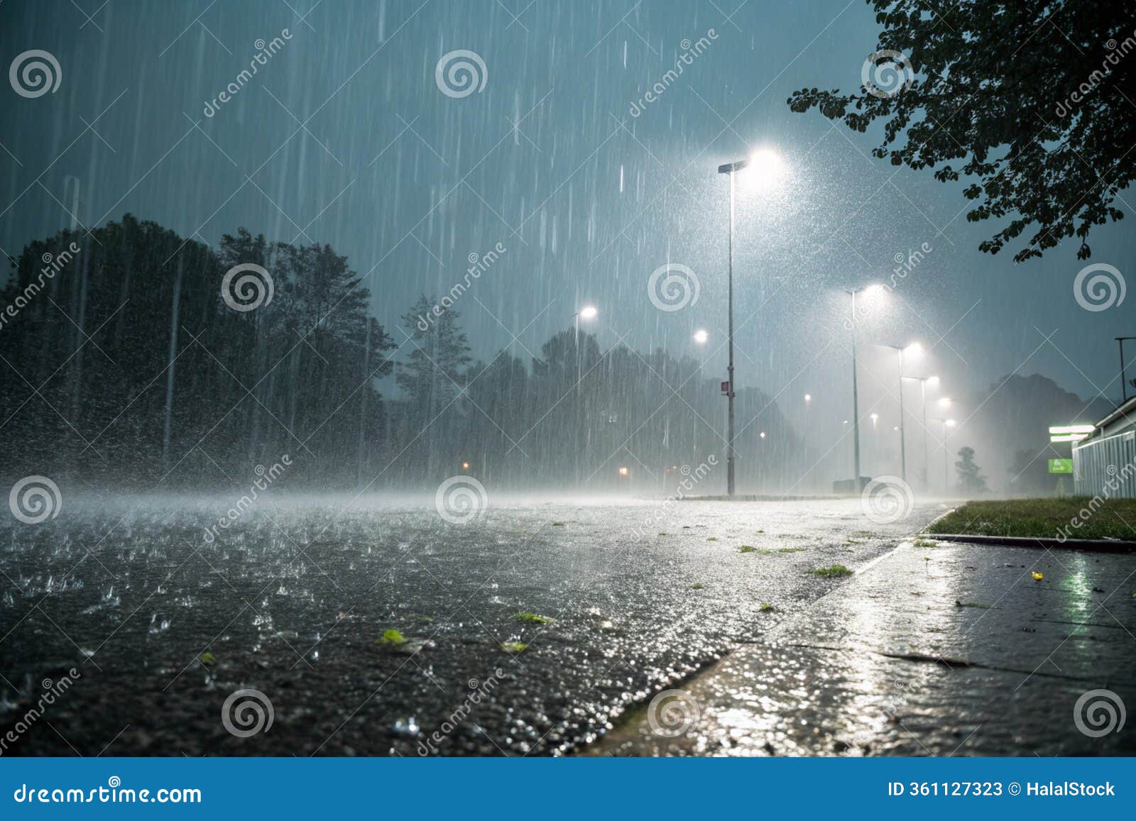 AI-Created Heavy Rain: Weather Simulation Concept Stock Illustration ...