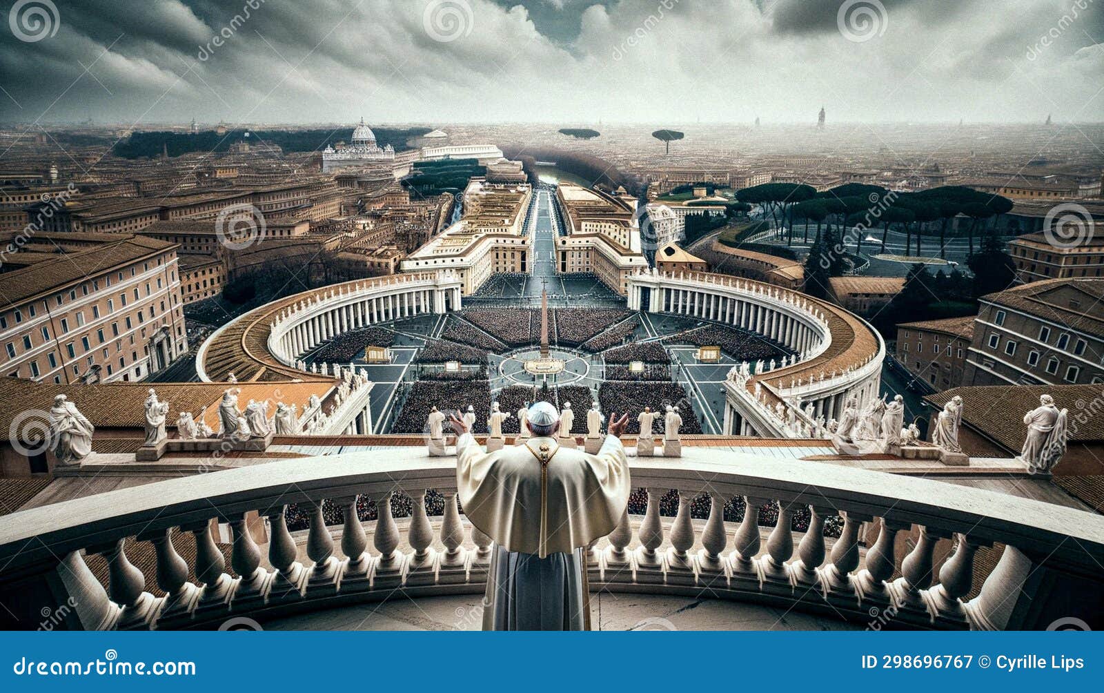 The Pope's View Of Vatican City: A Watercolor Illustration In ...