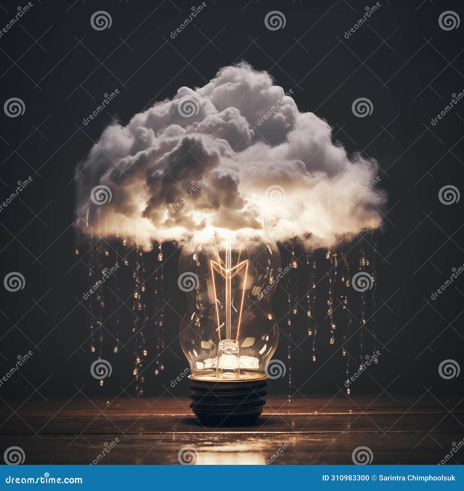 AI Creates the Image of a Rain Cloud with Light Bulbs Falling from it ...