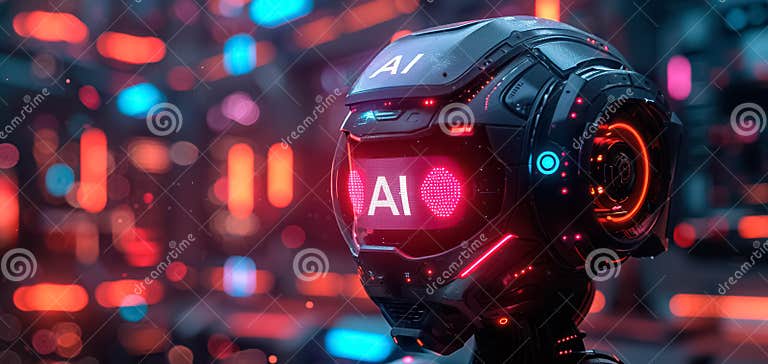 AI Cyborg Machine Learning and Artificial Intelligence Concept Stock ...