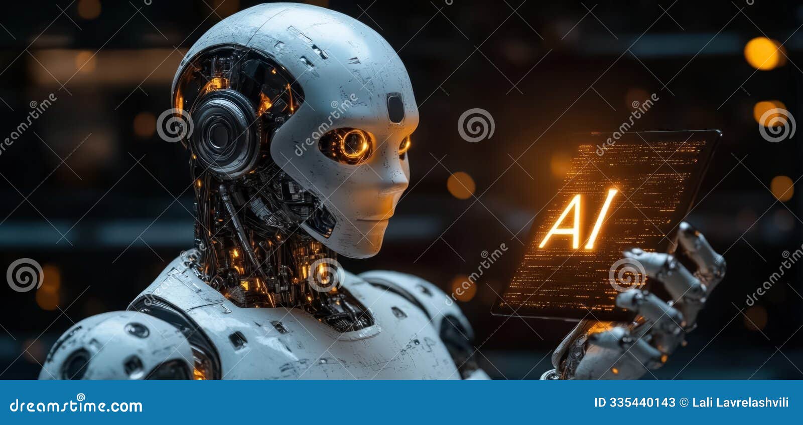 AI Cyborg Machine Learning and Artificial Intelligence Concept Stock ...