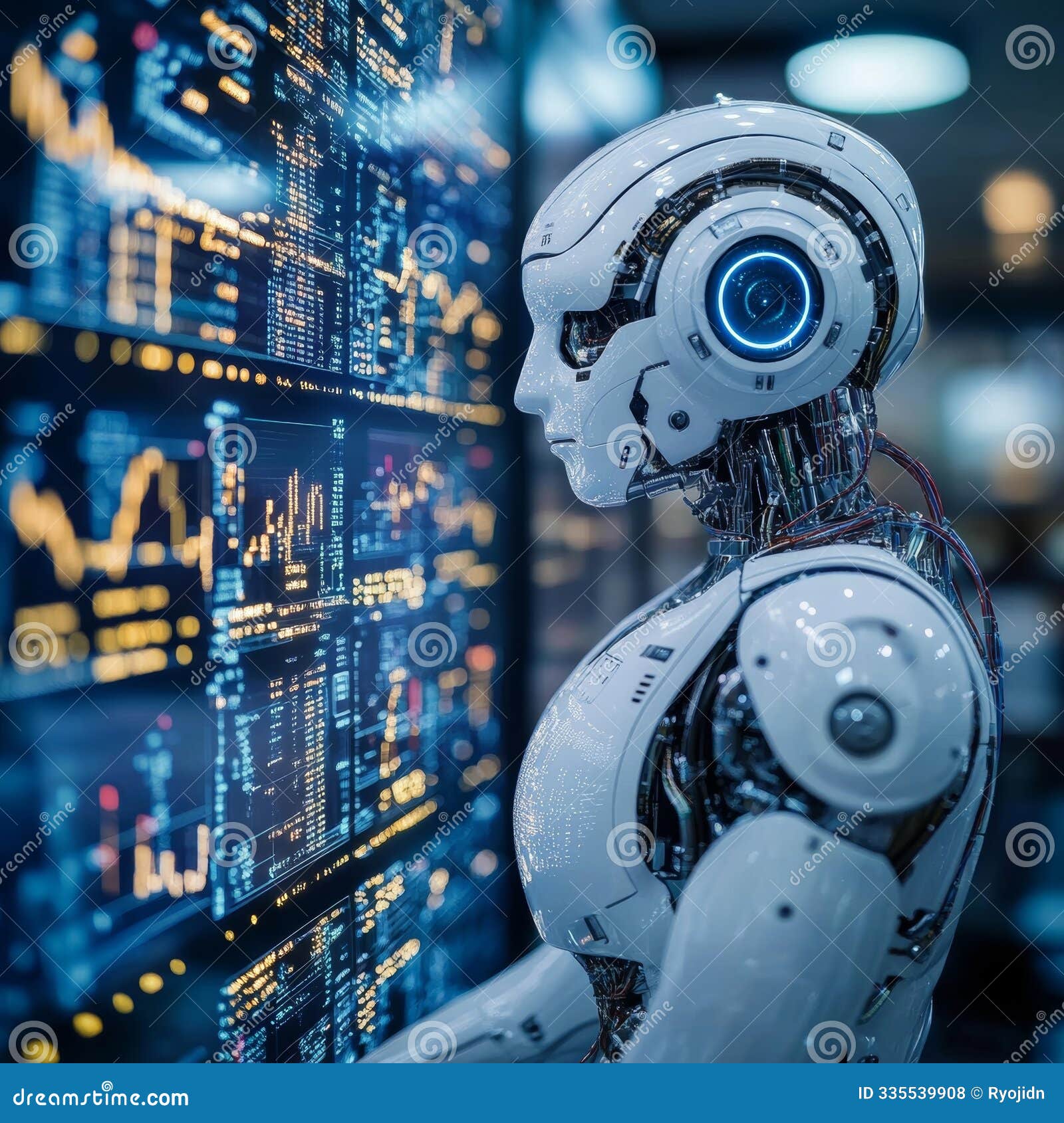 AI Data Analysis stock illustration. Illustration of information ...