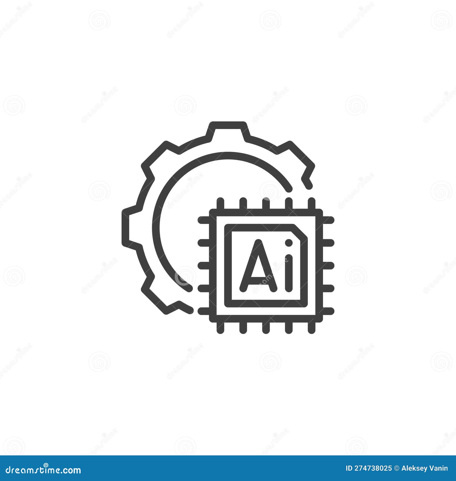 AI development line icon stock vector. Illustration of simple - 274738025