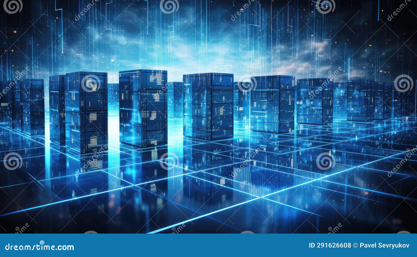 Ai digital data flow stock illustration. Illustration of cyber - 291626608