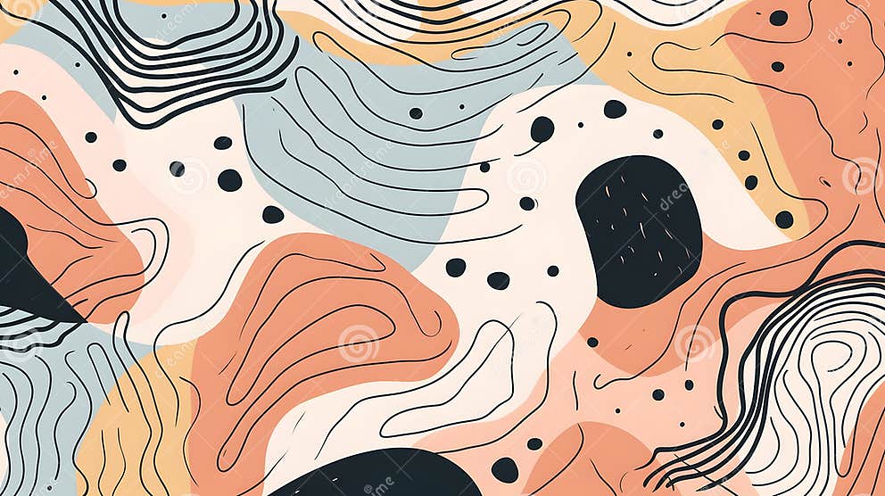 AI Drawn Flat Design Abstract Doodle Pattern, Neural Network Generated ...