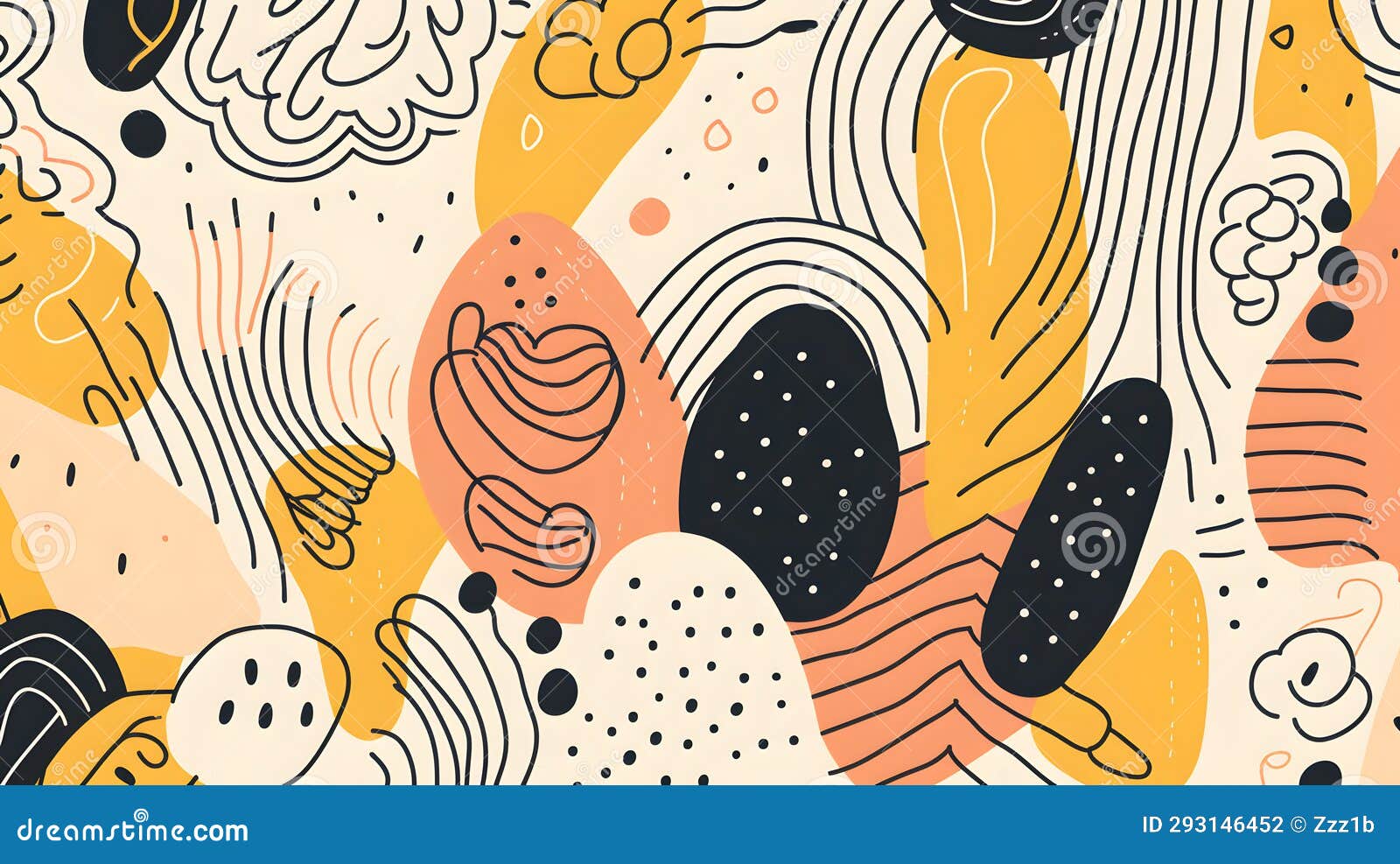 AI Drawn Flat Design Abstract Doodle Pattern, Neural Network Generated ...