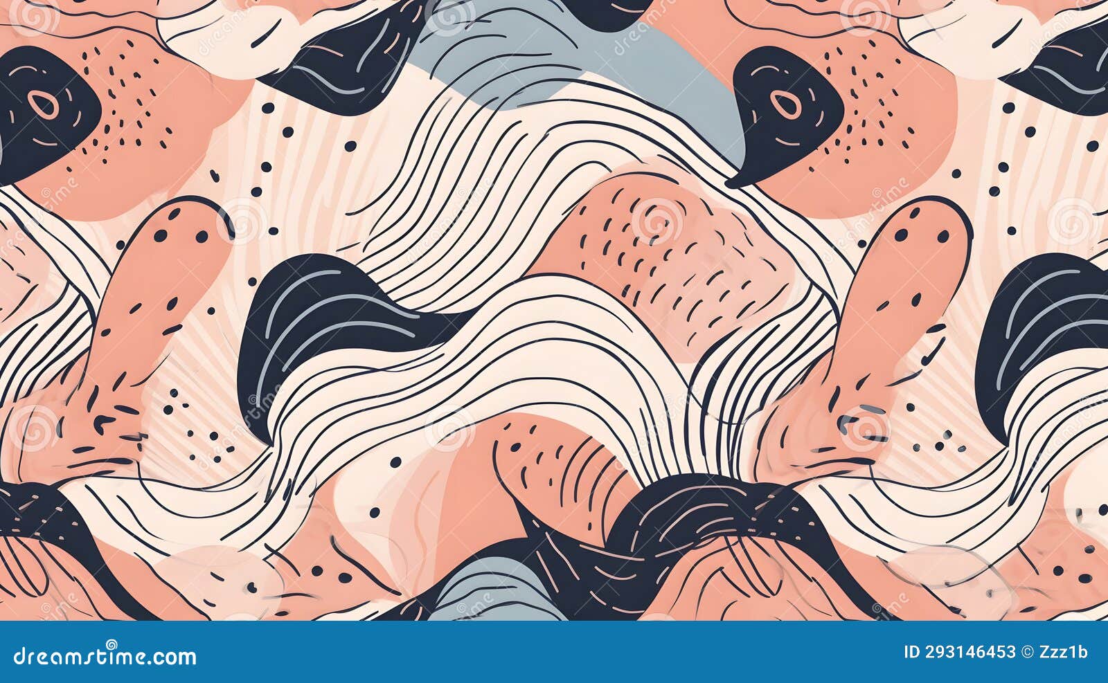 AI Drawn Flat Design Abstract Doodle Pattern, Neural Network Generated ...