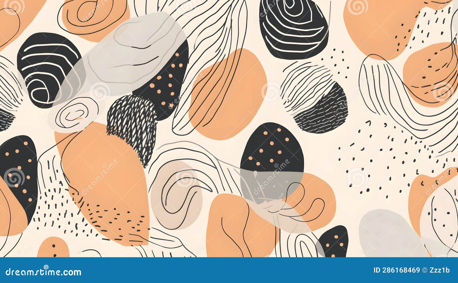 AI Drawn Flat Design Abstract Doodle Pattern, Neural Network Generated ...