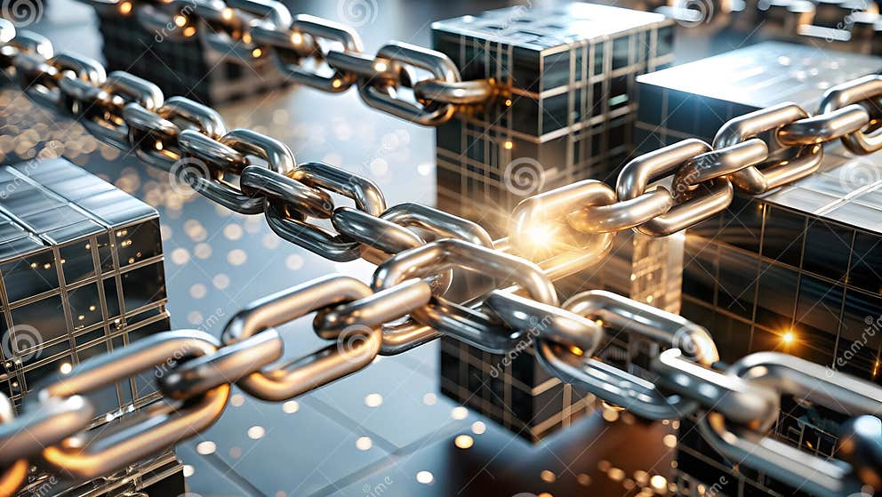 AI Driven Blockchain Elements Concept As Abstract Elements Representing ...