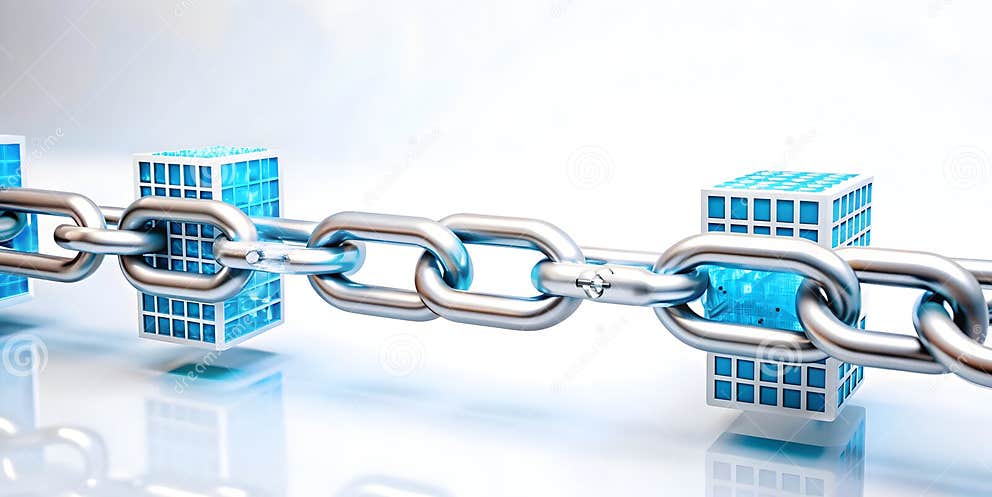 AI Driven Blockchain Elements Concept As Abstract Elements Representing Blockchain Technology ...