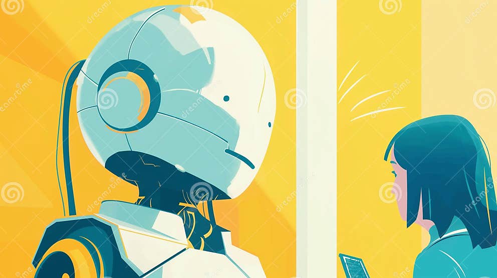 AI-driven Chatbot, Answering Employee Questions, Digital Stock Image ...